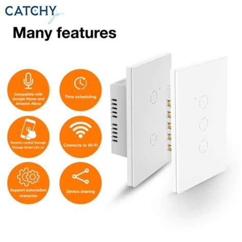 Orange 3 Gang Switch Button Keypad