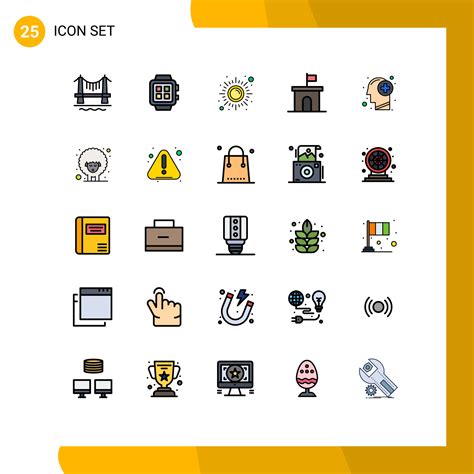 User Interface Pack Of 25 Basic Filled Line Flat Colors Of Mario Estate Watch Architecture Sun