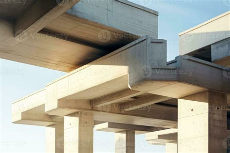 Abstract White Grey Concrete Architecture Building Generative Ai