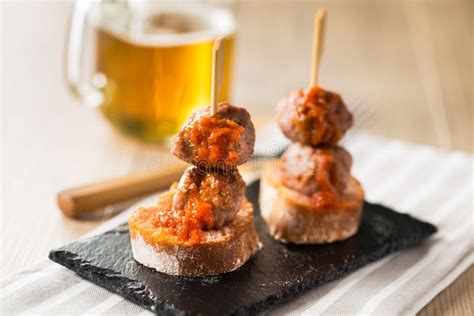 Meatballs Tapas Stock Image Image Of Recipe Plate Meatballs 59147077