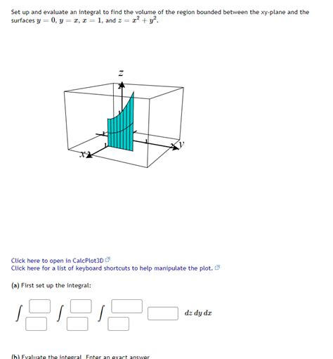 Solved Set Up And Evaluate An Integral To Find The Volume Of Chegg