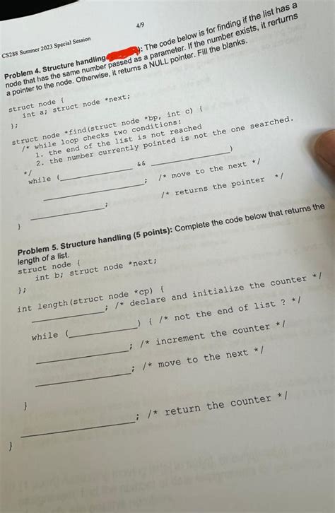 Solved Problem 5 Structure Handling 5 Points Complete