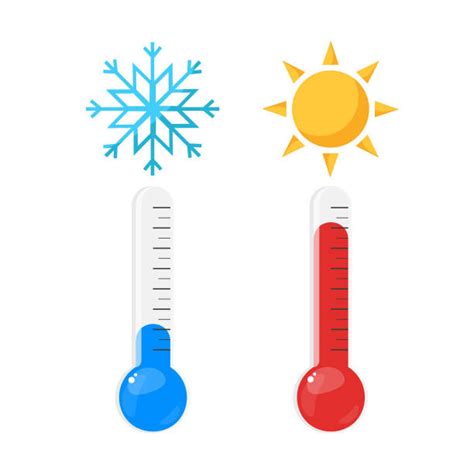 Hot And Cold Temperature Cold Vs Hot Extreme Weather Vector