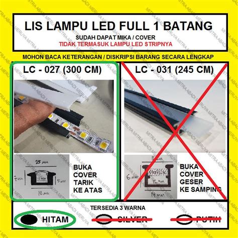 Jual Lis Led Cover Casing Lampu Led Strip Lc 027 Hitam 300 Cm