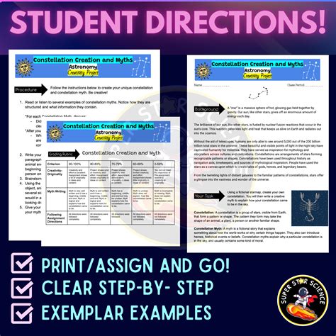 Astronomy Project Star And Constellation Creation And Myth Writing Activity Stem Made By Teachers