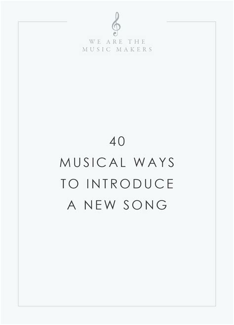40 Musical Ways To Introduce A Song Victoria Boler