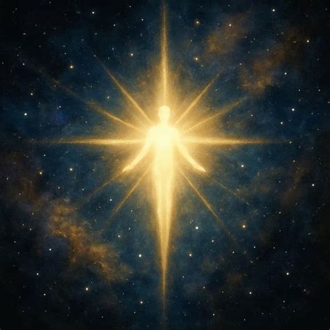 A Radiant Celestial Being Emerges From The Heart Of The Cosmos Arms