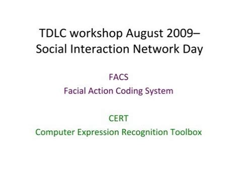 Introduction To The Facial Action Coding System And Computer