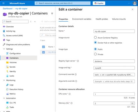 need a quick cron job on azure check out container app job