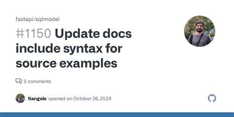 Sebastián Ramírez Montaño On Linkedin Update Docs Include Syntax For