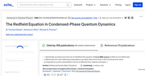 The Redfield Equation In Condensed‐phase Quantum Dynamics