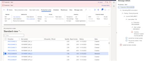 Microsoft Dynamics Ax Error In Production Order Inventory Dimension