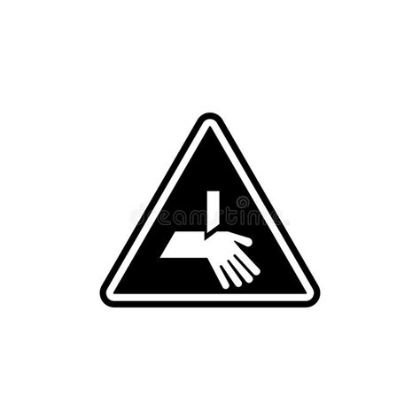 Cutting Hand Straight Blade Sign Icon Set Warning For Risks Of Cuts From Sharp Objects Vector