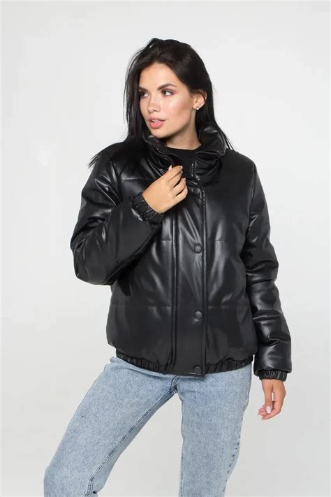Куртки короткие женские кожаные 44-52 черный 52 (ID#2487273805), цена ...