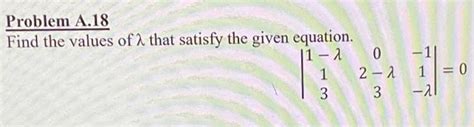 Solved Problem A Find the values of λ that satisfy the Chegg com