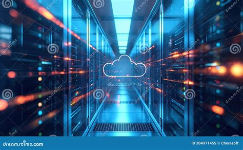 Cloud Based Data Center Stock Illustration Illustration Of Overcast 304971455