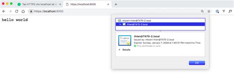 tạo cho localhost sử dụng mkcert