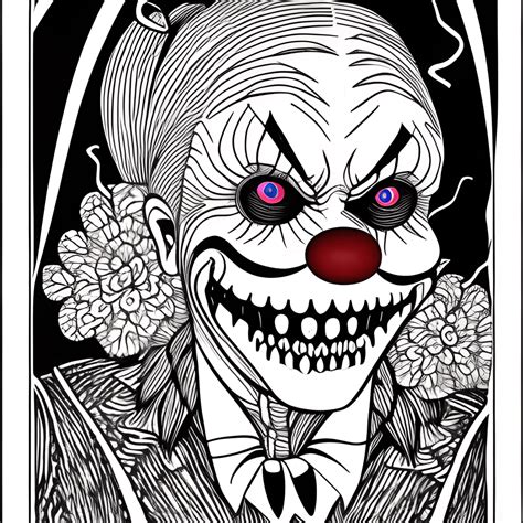 Scary Clown Coloring Pages 9 Killer Clown Drawings 52 Halloween