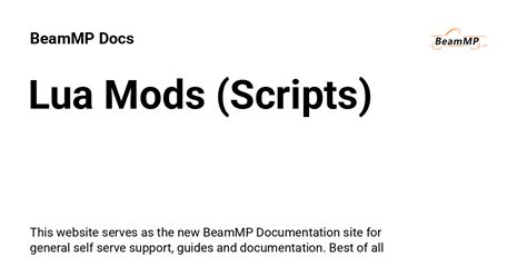 Lua Mods Scripts Beammp Docs