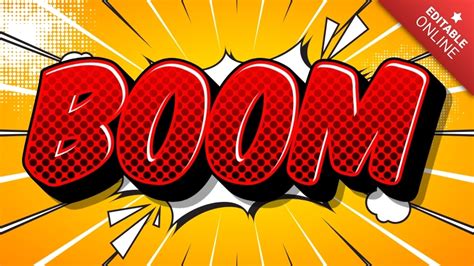 Boom | 3D Comic With Red And Black Style | Text Effect Generator