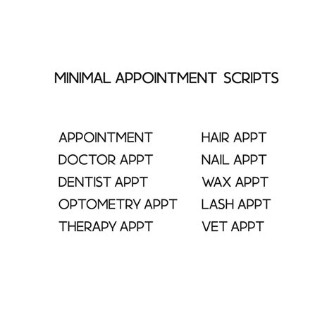 Minimal Appointment Scripts Paperpanduh