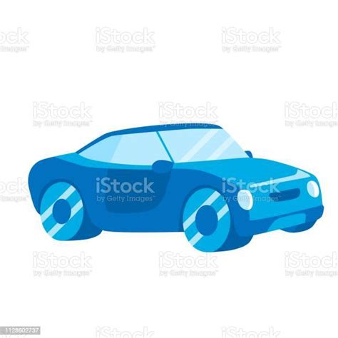 평면 디자인에 블루 자동차 아이콘입니다 차량 로고입니다 격리 된 벡터 일러스트 레이 션 개념에 대한 스톡 벡터 아트 및 기타 이미지 개념 개념과 주제 개체 그룹