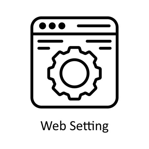 Web Setting Vector Outline Icon Design Illustration User Interface Symbol On White Background