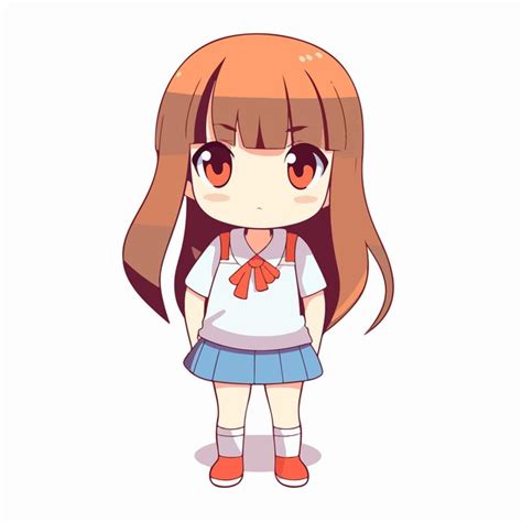 Premium Vector A Innocent Cute Girl Anime Style Vector Illustration