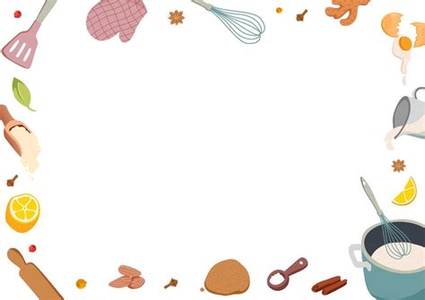 Premium Vector Cooking Background With Decorative Frame Horizontal