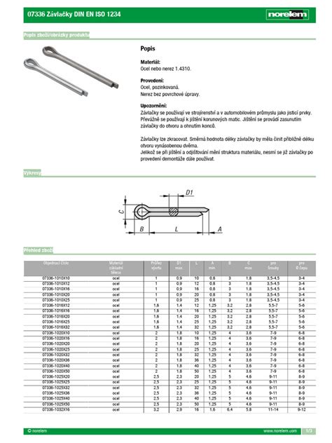 Datasheet 18361 Z Vla Ky Din En Iso 1234 Cs Pdf