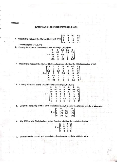 solution classification of states of markov chains msc statistics