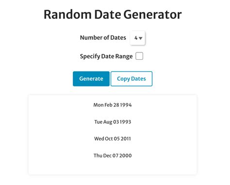 Official Random Date Generator A Free Tool You Will Love