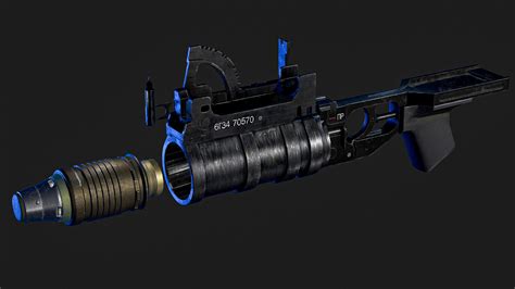 3d Model Grenade Launcher Gp 34 With Vog 25m Koster Vr Ar Low Poly
