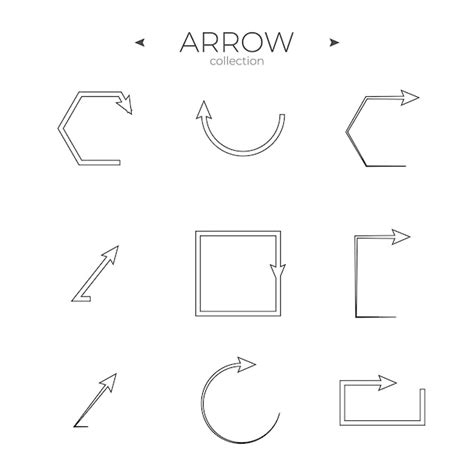 Premium Vector Line Arrow Icon Set Line Icons Collection Modern Vector Symbols