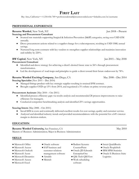Procurement Manager Resume Examples For 2025 Resume Worded