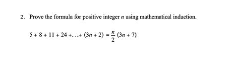 Solved Prove The Formula For Positive Integer N Using Chegg