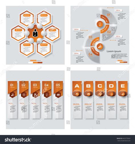 Collection 4 Orange Color Templategraphic Website Stock Vector Royalty Free 467273933