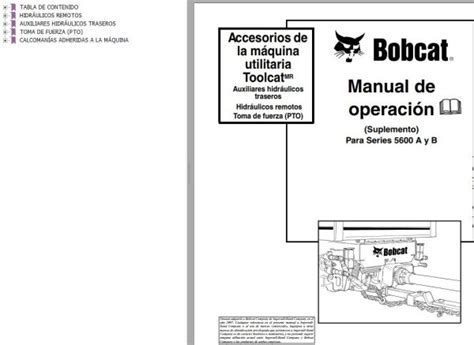 Bobcat Toolcat Utility Accessories Operation And Maintenance Manual