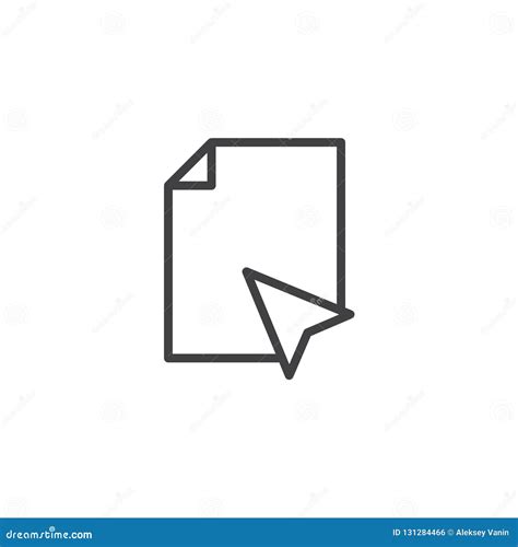 Cursor Clicking File Document Outline Icon Stock Vector Illustration Of File Click
