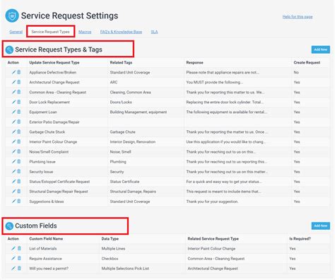 Service Requests How To Addedit Custom Fields Condo Control English