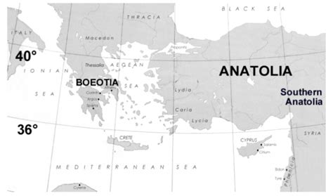 The Latitude Of The Regions Of Bœotia And Of Southern Anatolia
