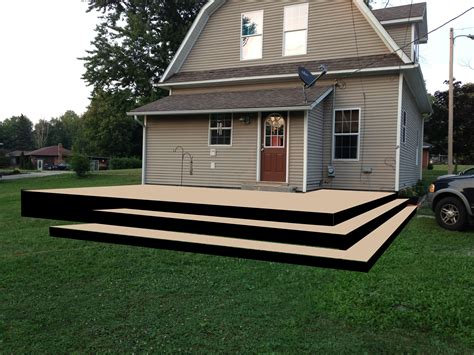 Diy Deck Design Sample Platform With No Railing Handy Father LLC