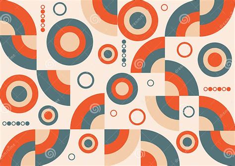 Geometric Abstract Pattern Background Design Elements With Circle And Semi Circle Shapes Stock