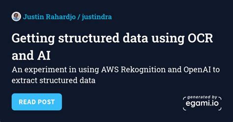 justin rahardjo on linkedin getting structured data using ocr and ai