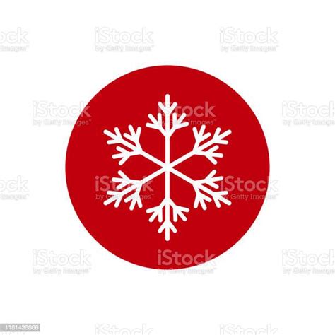 빨간 원에 평평한 흰색 눈송이와 겨울 아이콘입니다 새해 그림 0명에 대한 스톡 벡터 아트 및 기타 이미지 0명 12월 1월 Istock