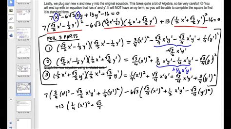 Lesson 54 Precalculus Rotation Of Conic Sections Youtube