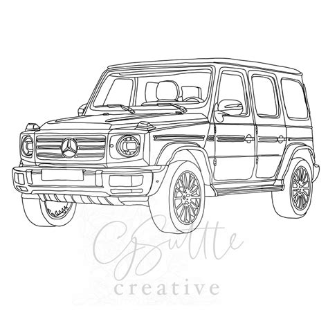 Mercedes G Wagon Continuous Monochrome Line Drawing Perfect Etsy Uk G Wagon Monochrome