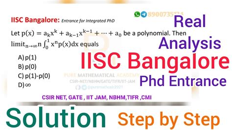 Real Analysis Solution Iisc Bangalore Phd Mathematics Csir Net