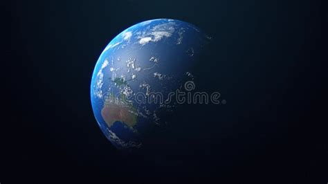 Seamless Loop Animation Of Rotating Realistic Planet Earth With Clouds