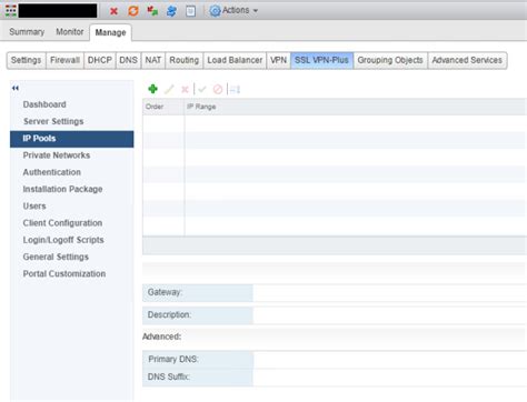 VMware NSX SSL VPN Setup VAutomation